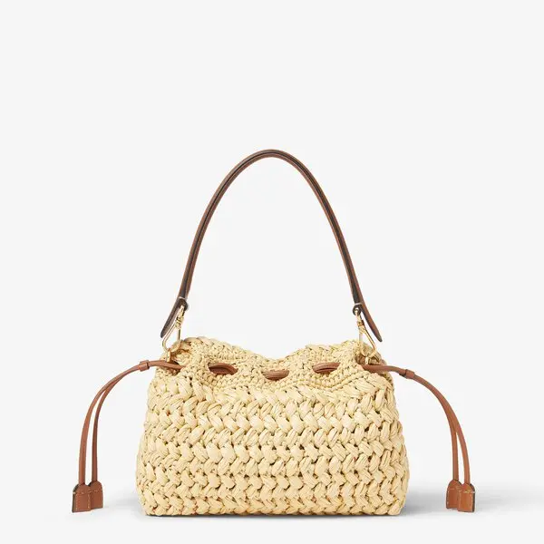Fendi Baguette® Soft Medium Natural-colored Raffia-effect Woven Bag